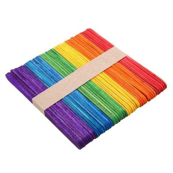50 Pcs Pack Wooden Ice Cream Stick (Color Ice Cream Stick) | Daraz.lk