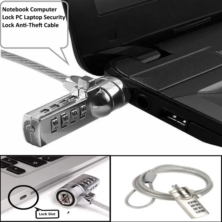 Laptop Lock 4-digit security lock with password, anti-theft laptop ...