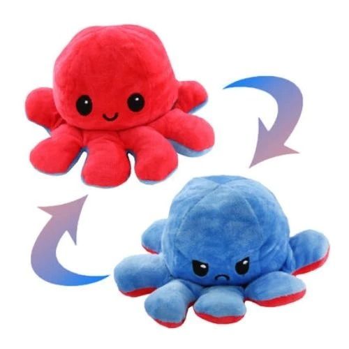 Double Sided Reversible Octopus Soft Doll Reversible Plush Mood Octopus ...