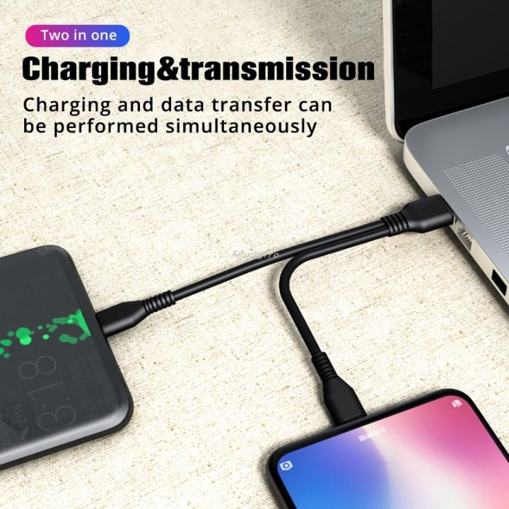 Asunygiro 2 in 1 Type C Micro USB Cable Mobile Phone Fast Charger Cable ...