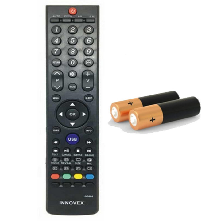 Innovex LCD/LED USB Tv Remote Controller AD885 & Free Batteries | Daraz.lk