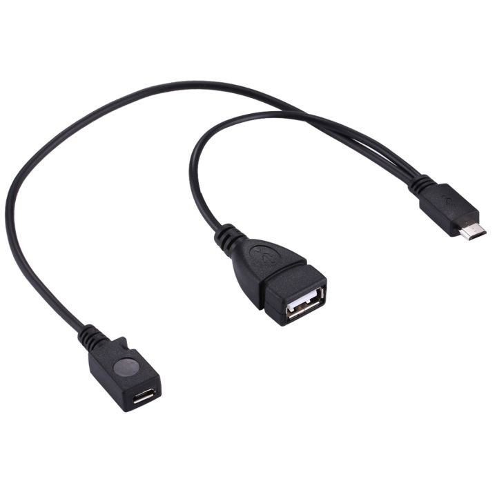 USB 2.0 Micro-B Male to USB 2.0 Micro-B Female Male & USB 2.0 Female Y ...