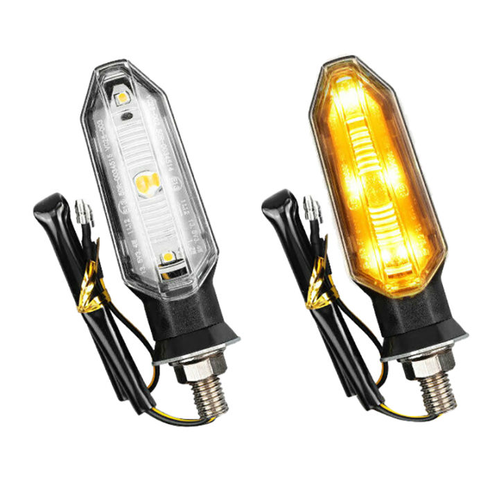 2PCS Universal LED Motorcycle Turn Signal Light Rear Lights Lamp 12V IP67 Waterproof Amber ...