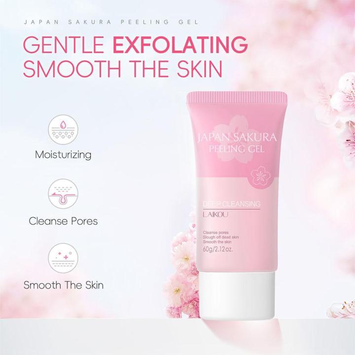 Sakura Exfoliating Gel 60g,Face Cleanser With Natural Blossom Extract ...