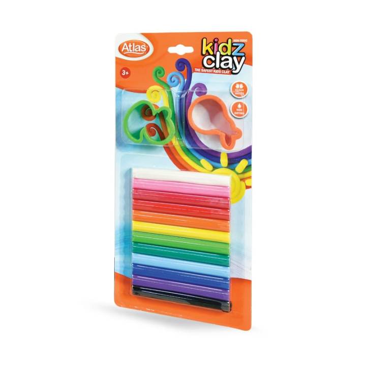 Atlas Kids Clay Activity Pack, 100 g, 12 colors clay sticks with play ...