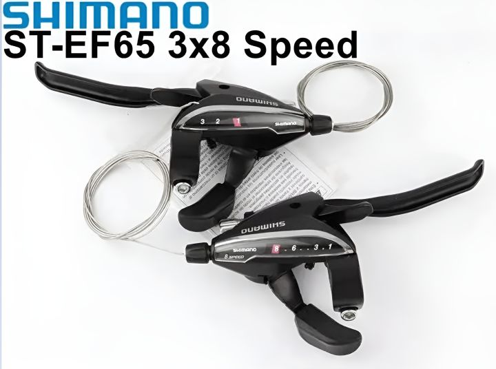Bicycle Shimano Gear Shifter Levers Brake EF65 3X8 24 speed cycling ...