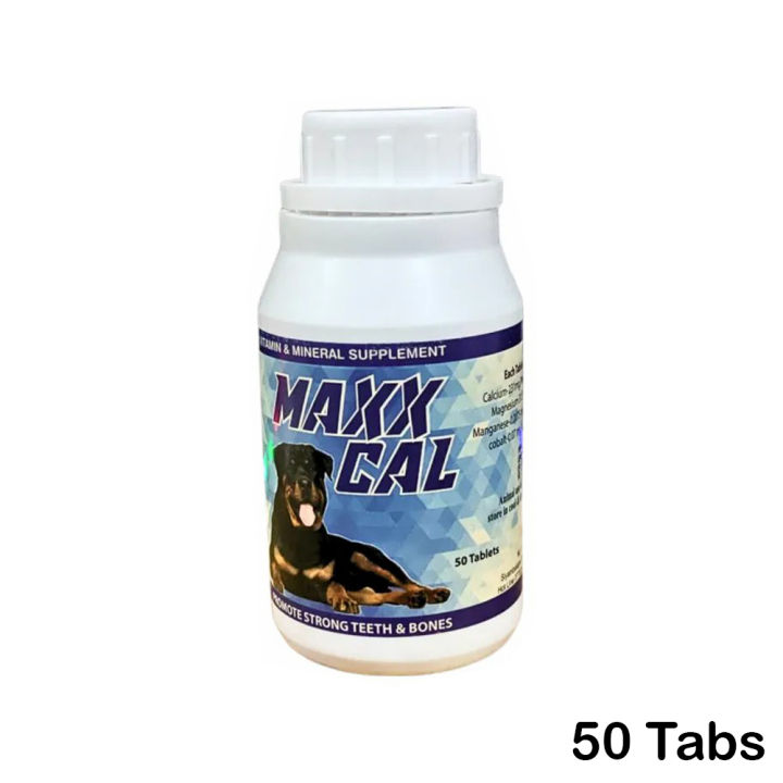 Greenvet Maxx Cal – 50 Tablets Calcium & Phosphorus Supplement for Dogs ...