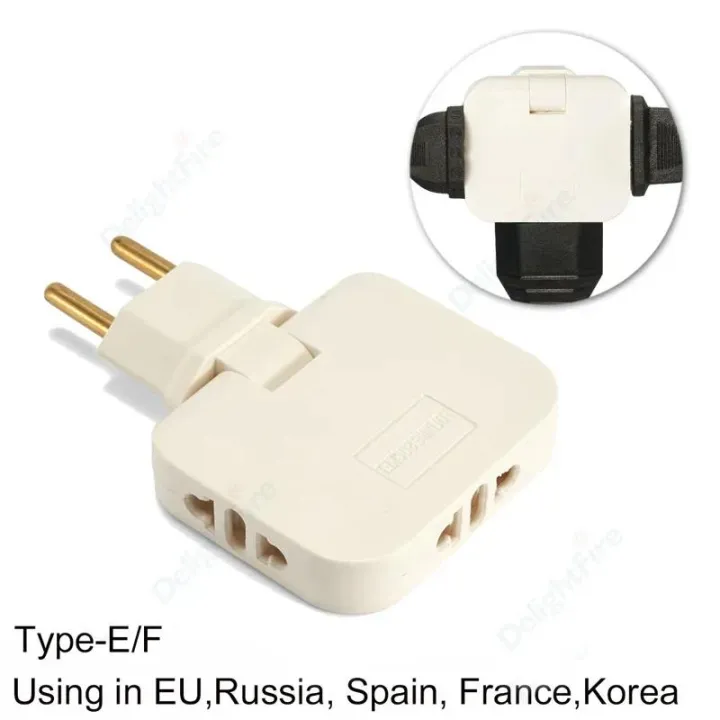 3 in 1 EU Power Socket Plug Adapter Foldable US To EU Travel Aadapters ...