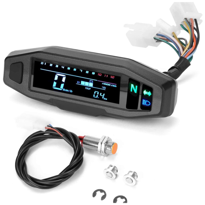 Motorcycle Mini VA HD LCD Speedometer Speedometer Fuel Gauge HD ...