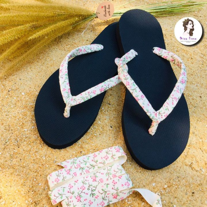 Floral Linen Flip Flops/Ladies Slippers | Daraz.lk