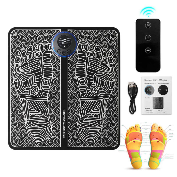 Tens Foot Massager Mat Electric EMS Portable Foldable Pad Relief Pain ...