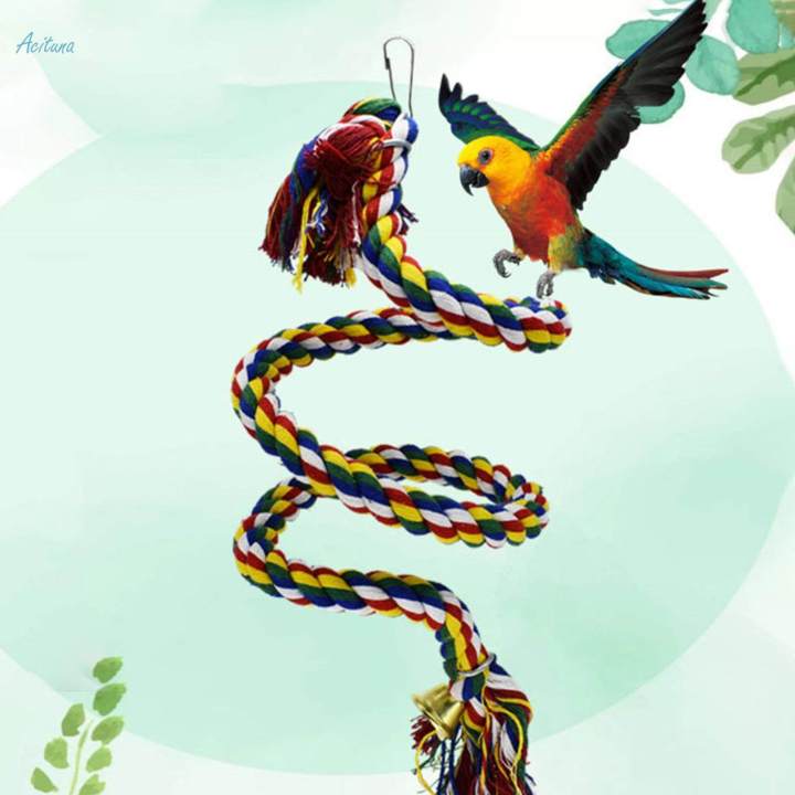 Bird Rope Perch Parrot Climbing Standing Toy for Budgies Finches ...