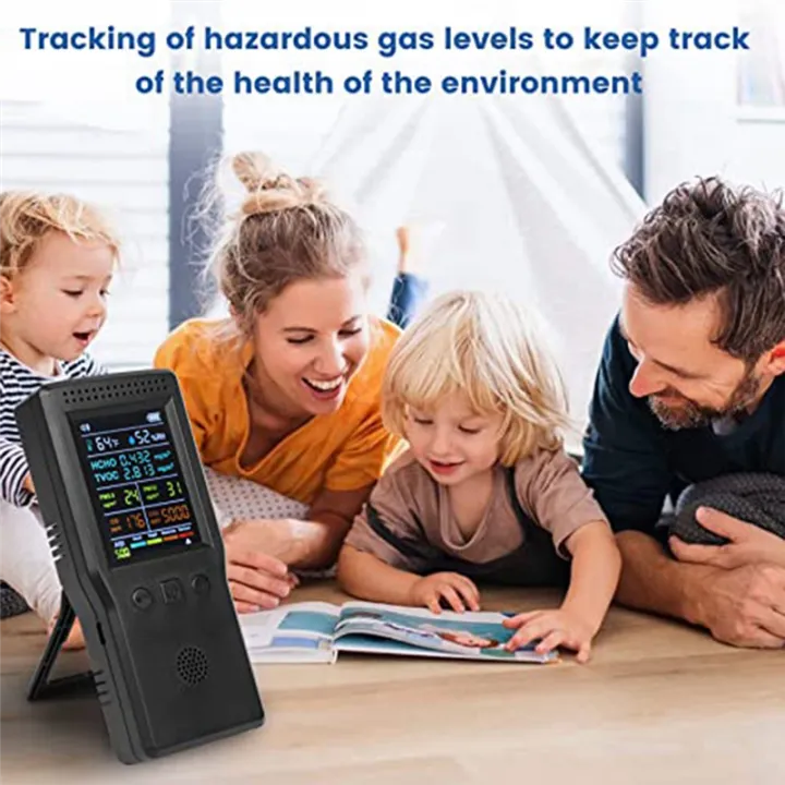 Air Quality Monitor 9 in 1,Formaldehyde Detector Indoor, Temperature ...