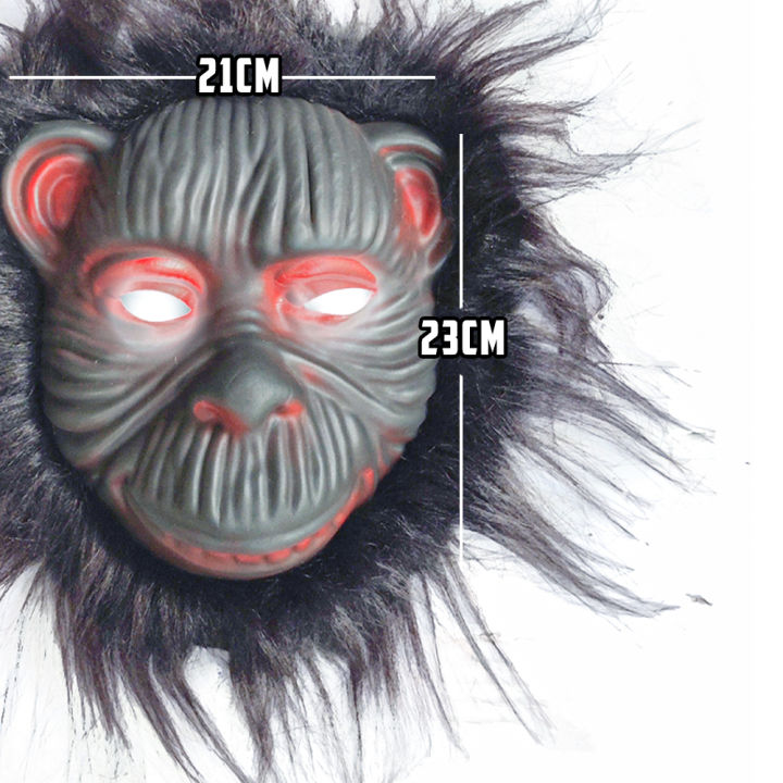 Black Scary Gorilla Monkey Face Mask with Hair Party Costumes | Daraz.lk