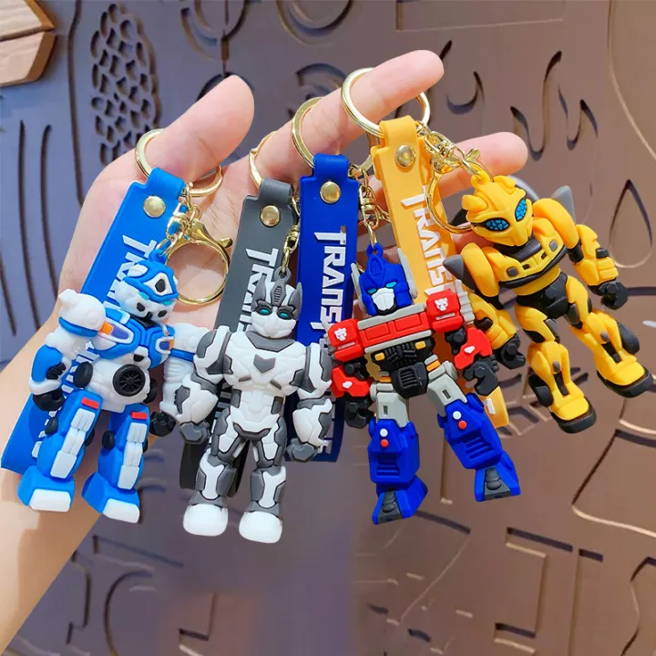 Transformers Keychain Optimus Prime Bumblebee Figure Anime Keyring ...