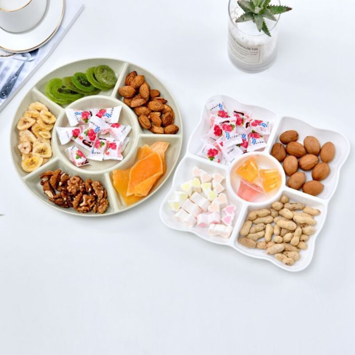 Multi-function Plastic Compartment Divided Candy Simple Snack Plate ...