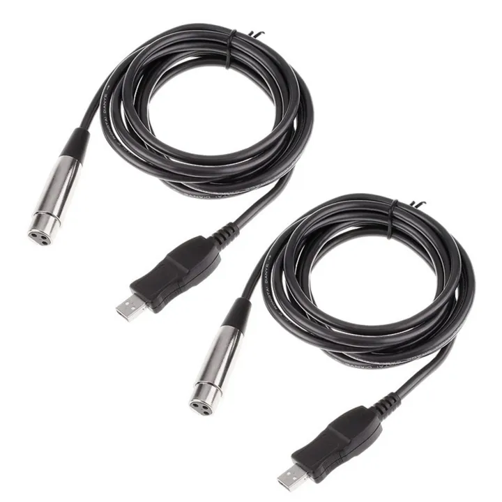 2X USB Male to XLR Female Microphone USB MIC Link Cable | Daraz.lk