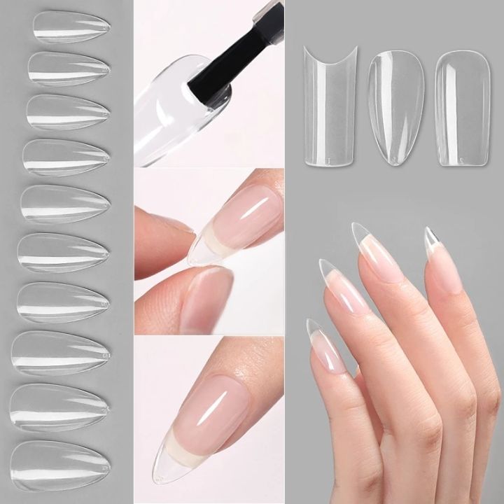 Nail Art Press on False Nails Fake Nails Coffin Gel Nails Extension ...