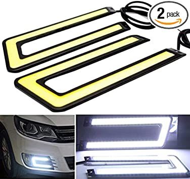 A2D Type-U LED Fog Light Car DRL Day Time Running Lights (White) | Daraz.lk
