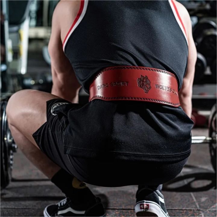 1 Pc Cowhide Weightlifting Belt for Men and Women Wolf Head Weight ...
