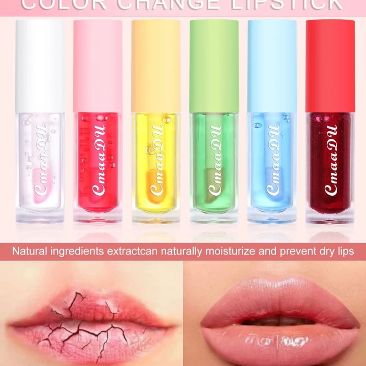 CmaaDU Clear Color Change Moisturizer Lip Gloss for Women Waterproof ...