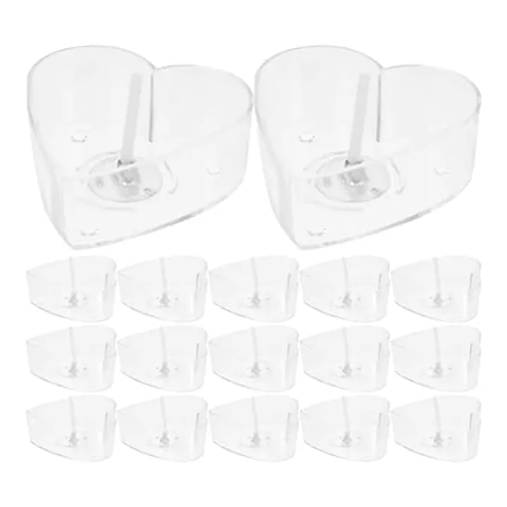 60PCS Heart Shaped Tea Light Candle Cups with Wicks Clear Love Heart ...