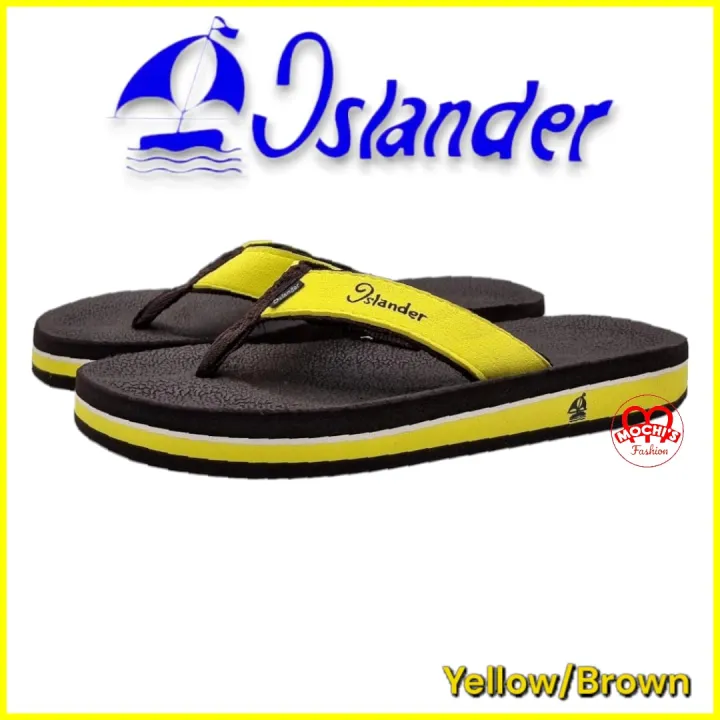 Islander 'Yellow/Brown' Men's non-slip rubber soles authentic and ...