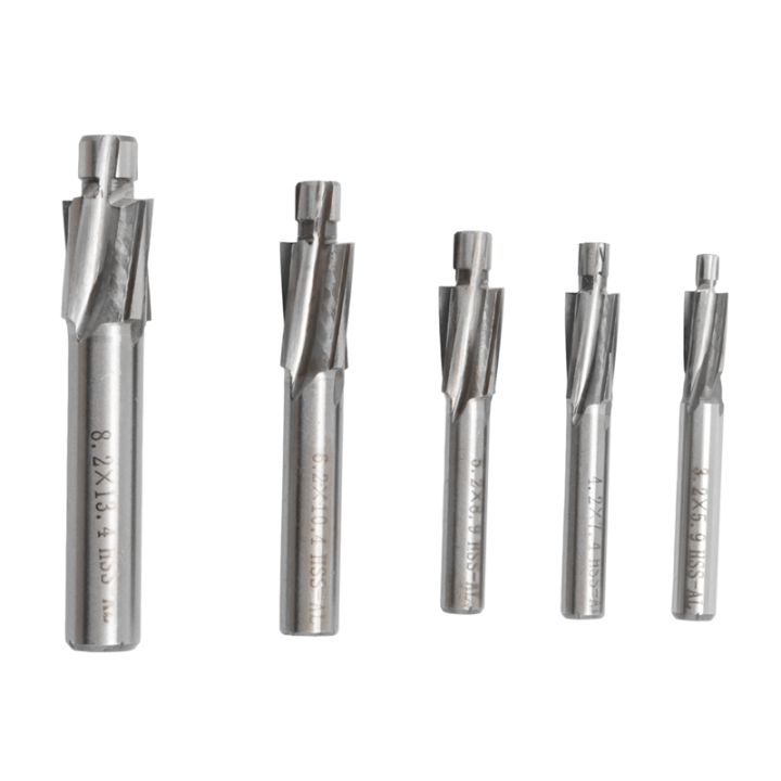 5Pcs HSS Counterbore End Mill M3-M8 Pilot Slotting Tool | Daraz.lk