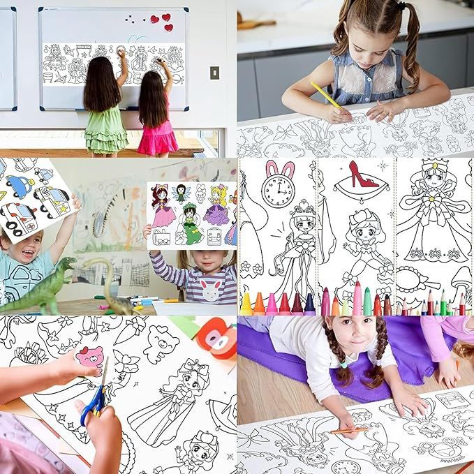 Fun and Engaging 3 Meter Colouring Doodle- Sticker for Children, Sticky ...