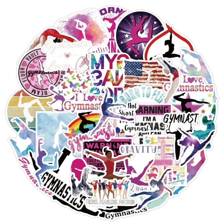 50pcs Aesthetic Sports Gymnastics Stickers Gym Stationery Notebooks ...