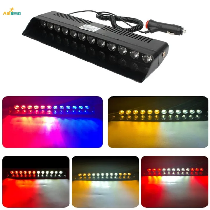 Car Strobe Light 12V Vehicles 12Pcs LED Windshield Dashboard Warning ...