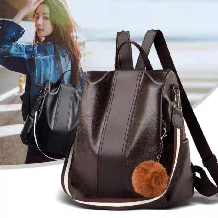 Crossbody Bag PU Laptop School Bag Solid Color Simple Large Capacity ...