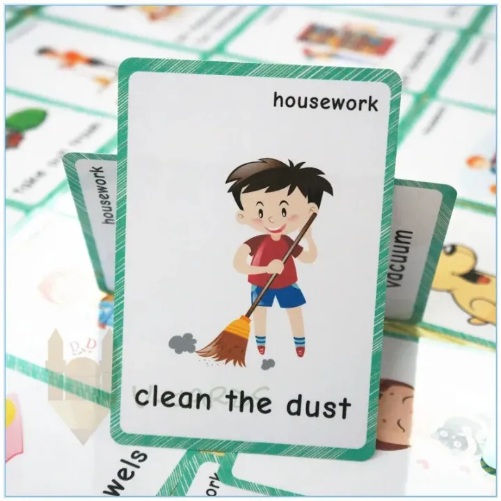 28 s Housework English Flashcards For Children Early Learning Educational Cards English Teacher ...