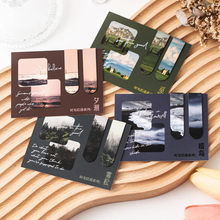 Paper Magnetic Page Number Marking Bookmark 4 Colors Book Category ...