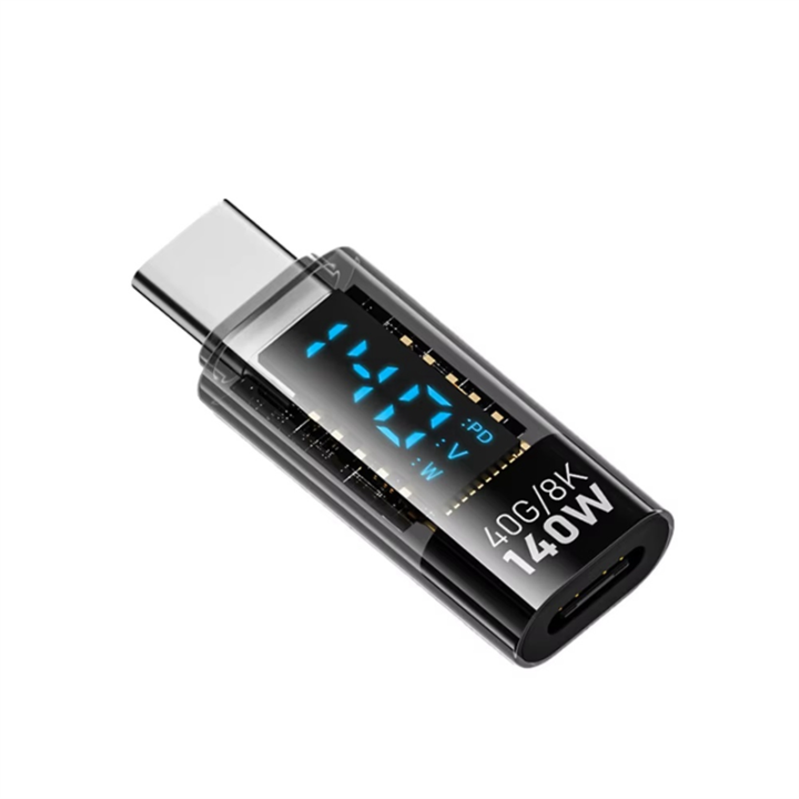 USB C Adapter LED Wattage Display 140W 40Gbps 8K USB C Extension PD3.1 ...