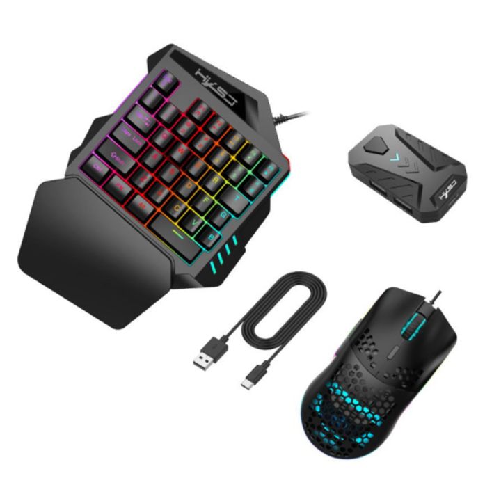 1 Hand Wired Gaming Keyboard and Mouse Set USB Converter Adapter for ...