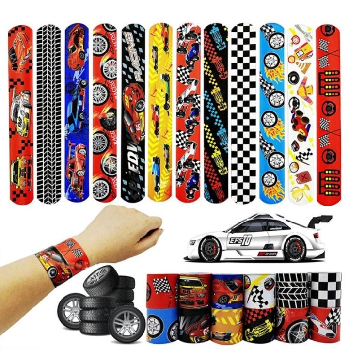 12Pcs Racing Car Slap Bracelets Gift Race Car Party Decoration Happy ...