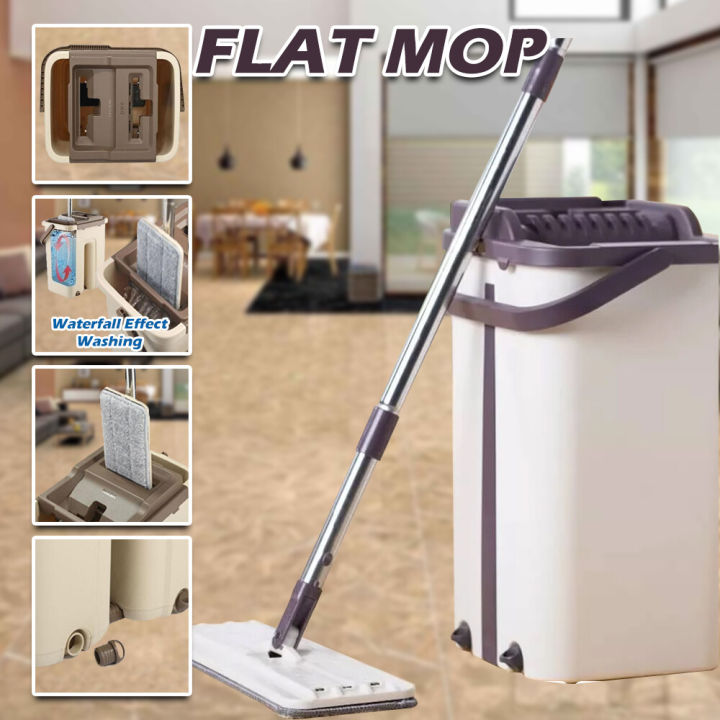 Household Labor-saving Hand-washing Mop Wet And Dry Tile Floor One Mop ...