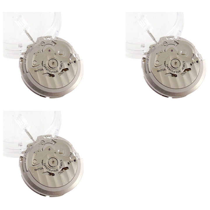 3X Japan NH70/NH70A Hollow Automatic Watch Movement 21600 BPH 24 Jewels ...