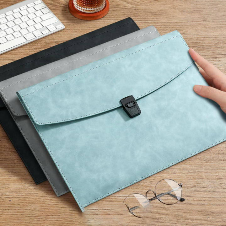 Structured File Bag Functional Minimalist Faux Leather Briefcase ...