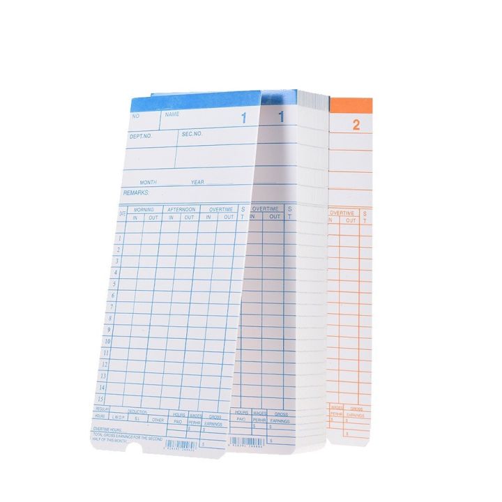 90pcs/ Pack Time Cards Timecards Monthly 2sided 18 * 8.4cm for Employee ...
