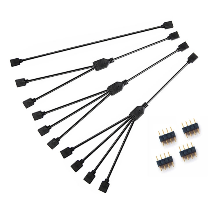 3pin 4pin Rgb Fan Splitter Convert Cable Connector 1 To 1 2 3 4 Rgb Fan ...