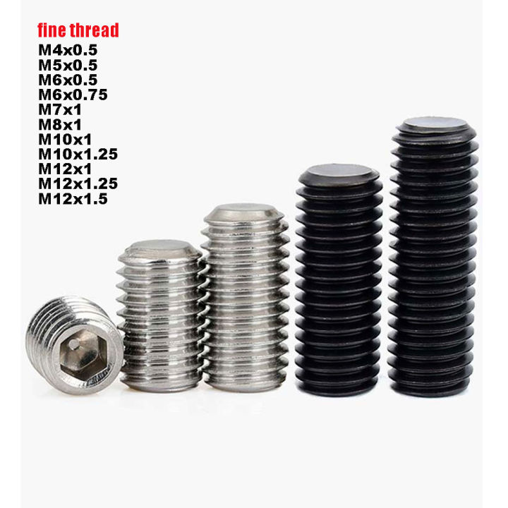 Fine Thread M4 M5 M6 M8 M10 M12 Din913 304 Stainless 12.9 Grade Steel ...