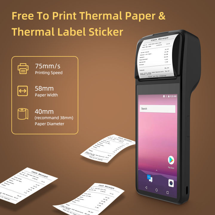 Handheld 4G POS Receipt Printer Andr-oid 11 1D/2D Barcode Scanner PDA ...