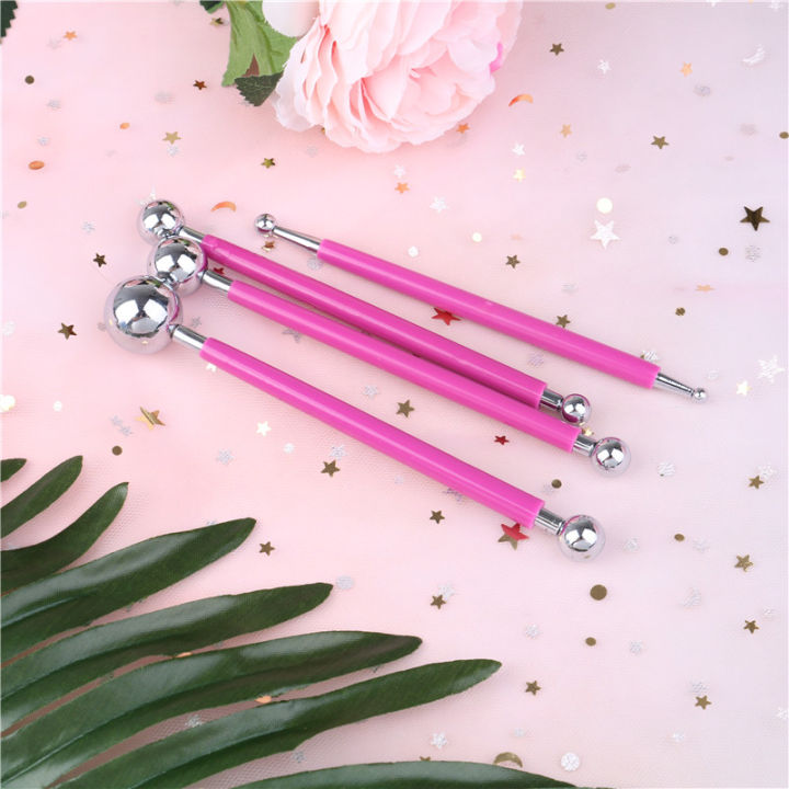 4 PCS Fondant Cake Decorating Pen Metal Ball Flowers Sugar Craft ...