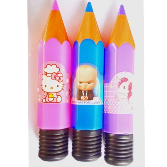 Pencil Shape Pencil Box With Cartoon Printed | Daraz.lk