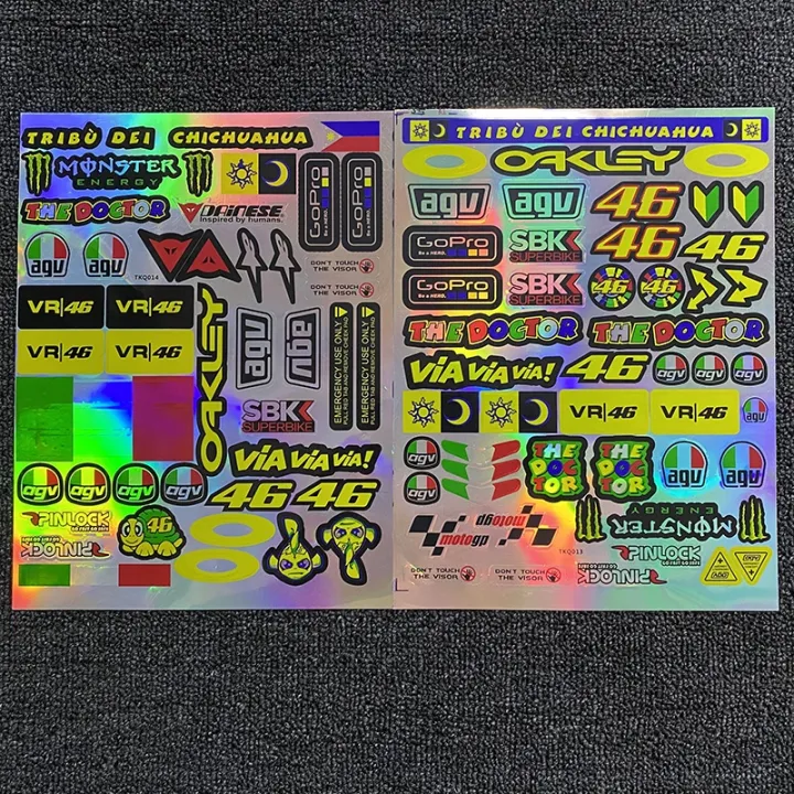 motorcycle decorative graphics reflective holographic sticker KYT AGV ...