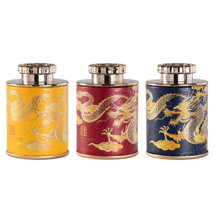 Mini 2024 Dragon Empty Tea Tin Can Household Green Black Tea Sealed Jar ...