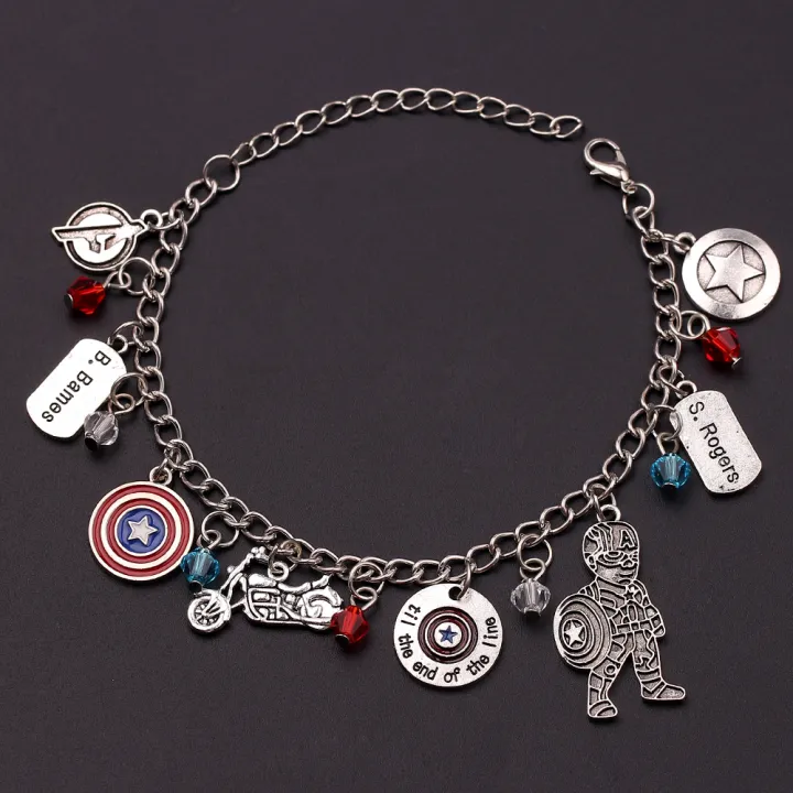 Marvel Superhero Captain America Bracelet the Avengers Figure Pendant ...