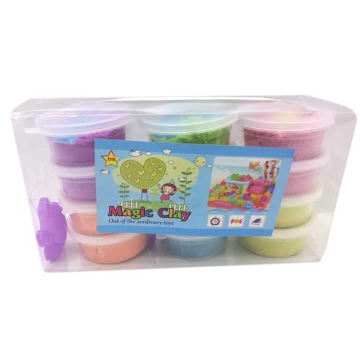Magic Clay Beach Sand Full Box Set (12 Cups Set Clay Box ) | Daraz.lk